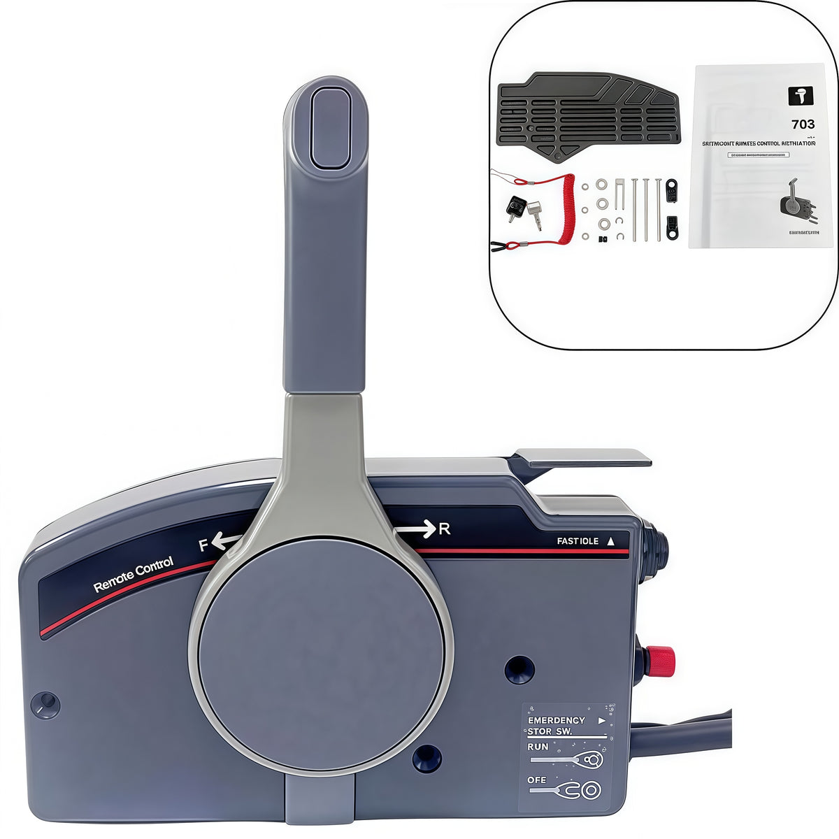 Yamaha Outboard Motor Remote Control Box 703-48203-12 Side Mounted 7PI ...